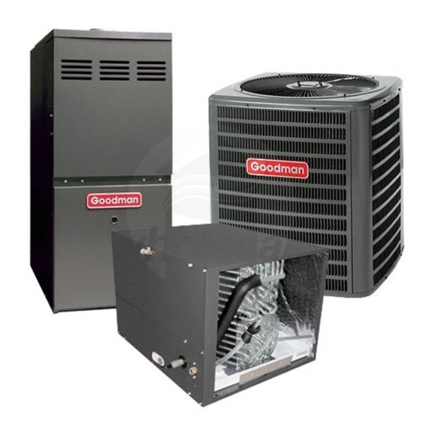 Goodman GSX13018 CHPF2430B GMH80604BX 1.5 Ton 13 SEER 80% AFUE Gas ...